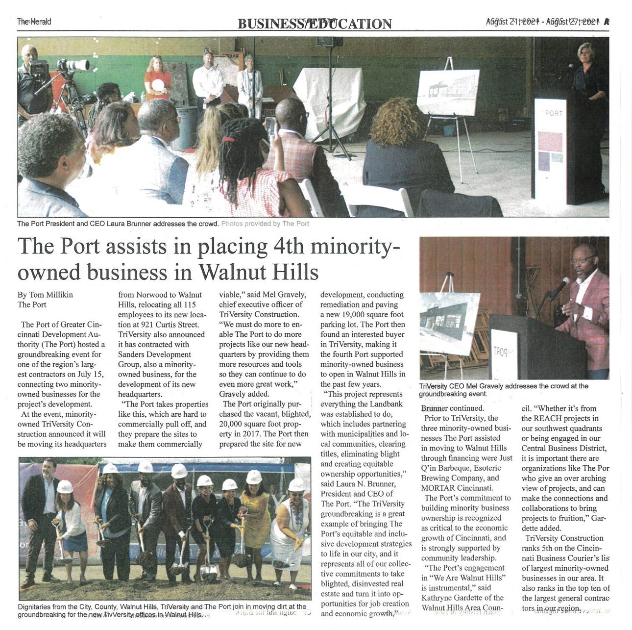 Cincinnati Herald: The Port assists in placing 4th minority-owned ...